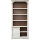 Rustic 8' Wood Bookcase With Doors, Storage Cabinet, White - 126W x 94H ...