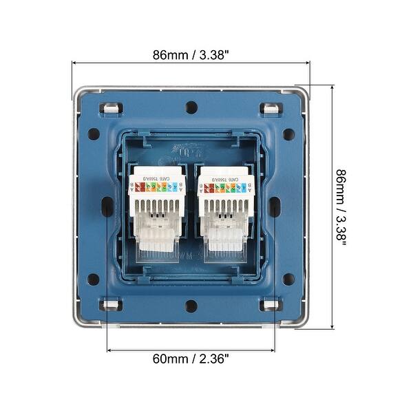 Ethernet Socket Dual Port RJ45 CAT6 Wall Plate Silver Grey for ...