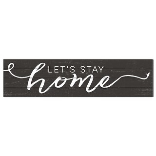 40” Black and White “Let’s Stay Home” Slat Wall Sign - Bed Bath ...