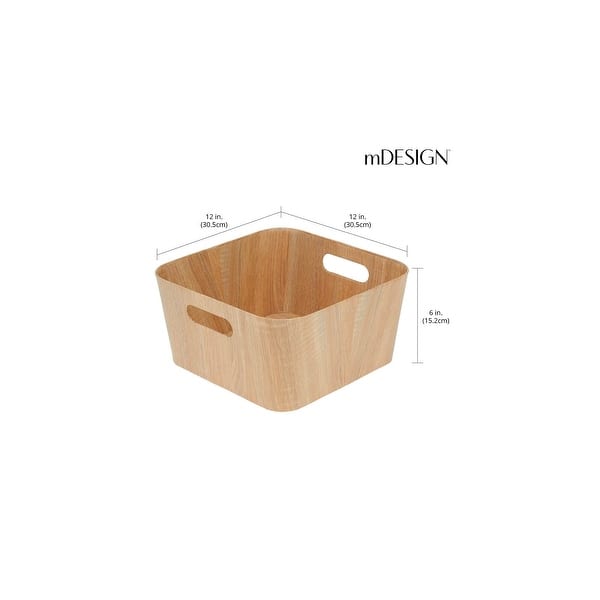 mDesign Wood Print Kitchen Food Storage Organizer Bin - 6 Pack - Bed ...