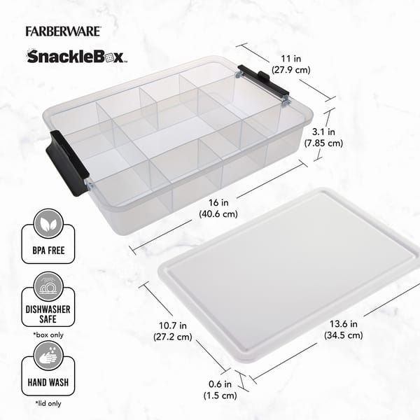 Farberware Snackle Box 11-Compartment Organizer with Plastic Locking ...