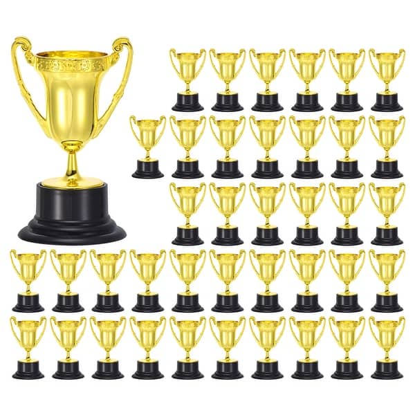40Pcs Mini Gold Trophies Award Cups Plastic 3.3Inch Small Sports Trophy ...