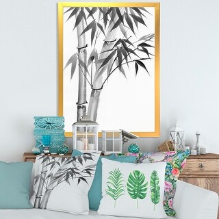 Designart "Vintage Monochrome Bamboo" Traditional Framed Art Print ...