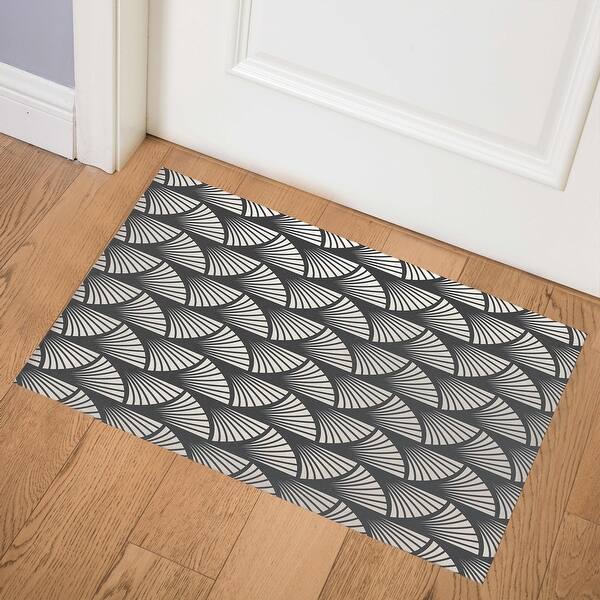 FAN GEO BLACK & WHITE Doormat By Kavka Designs - Bed Bath & Beyond ...