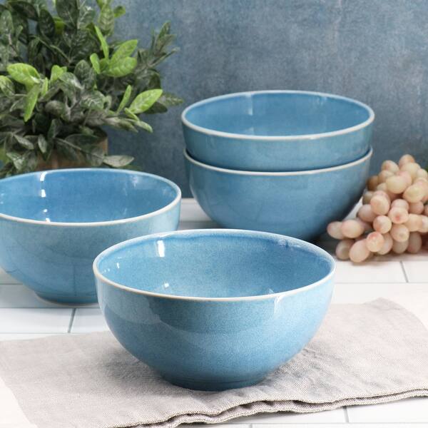 Meritage Sussex 4 Piece 6 Inch Reactive Glaze Stoneware Cereal Bowl Set ...