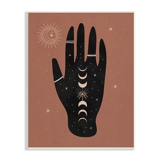 Stupell Astral Bohemian Chic Hand Lunar Phases Gold Tattoo Wood Wall ...