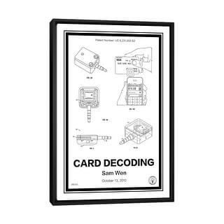 iCanvas "Square, Card Decoder" by Retro Patents Framed Canvas Print ...