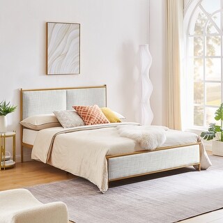 Elegant steamed bread shaped backrest,metal frame bed - Bed Bath ...