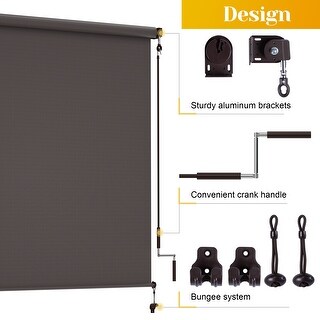 10' x 8' Outdoor Roller Shades with Pull Rod Operation - Bed Bath ...