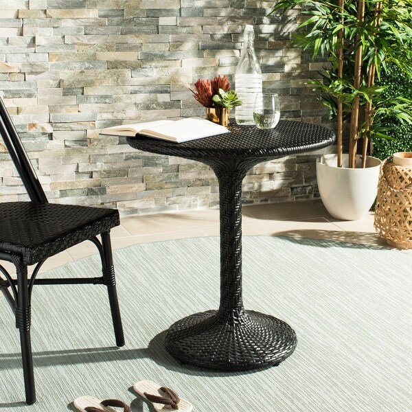 Safavieh Bilson Black Rattan Bistro Table