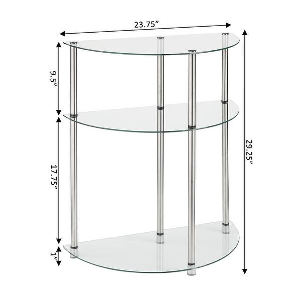 Convenience Concepts Designs2Go Classic Glass 3 Tier Half-Circle ...
