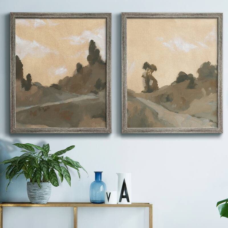 Hillside Walking Path V Premium Framed Canvas - Ready to Hang - Multi ...