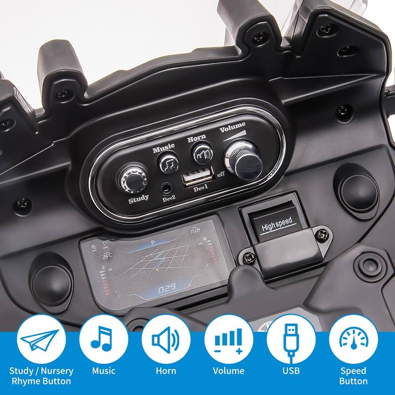 12V 7AH Kids Ride On Police Motorcycle - Overstock - 38052534