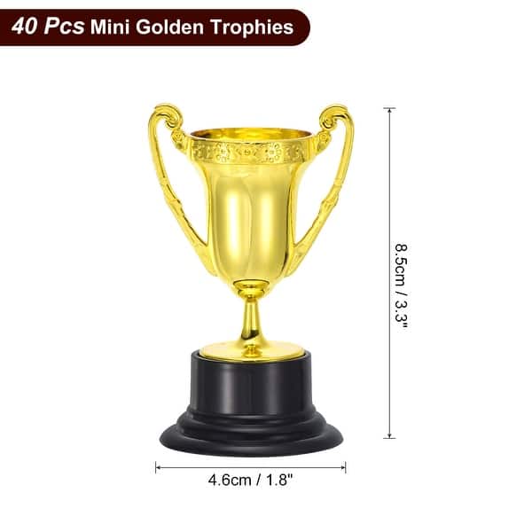 40Pcs Mini Gold Trophies Award Cups Plastic 3.3Inch Small Sports Trophy ...