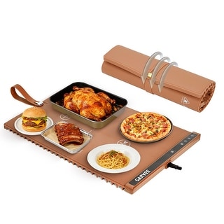 Food Warming Mat, 24"x15" Electric Warming Tray with Timer & 6 Temp ...