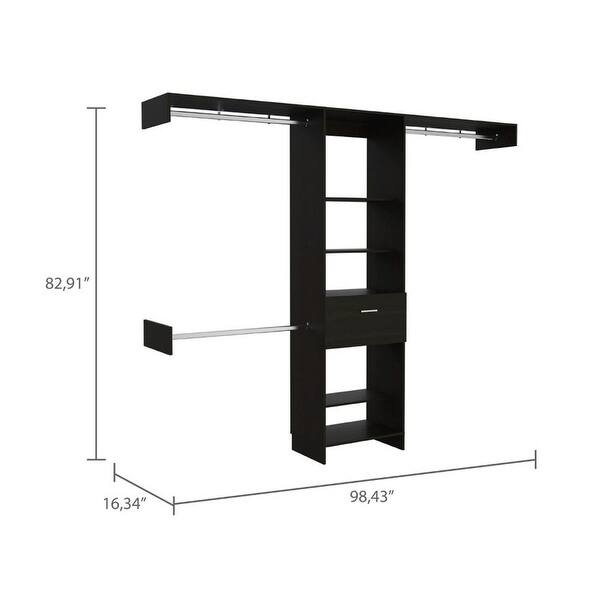 Distinctive Design 1-Drawer 5-Shelf Closet System for Living Room ...