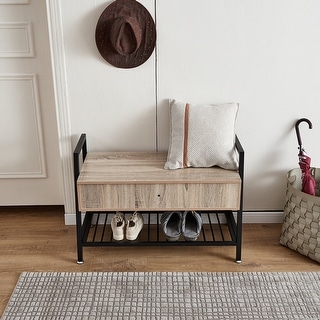 Entryway Benche with Sturdy Metal Frame & Storage Coat Rack Benches ...