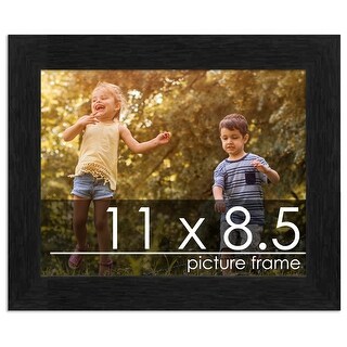 11x8.5 Traditional Black Complete Wood Picture or Document Frame with ...