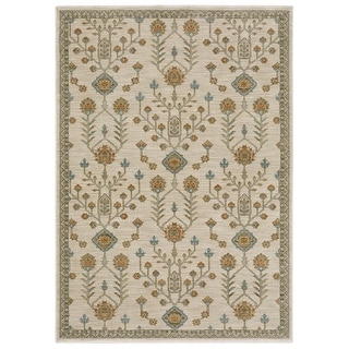 Meadow Global Traditonal Beige/ Rust Area Rug - Bed Bath & Beyond ...