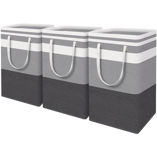 3-Pack Large Laundry Basket, Waterproof, Freestanding Laundry Hamper ...