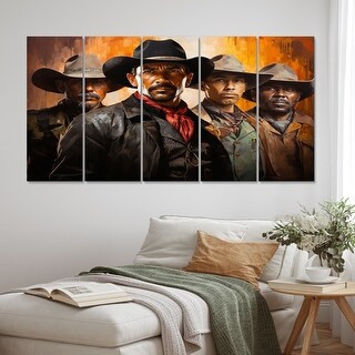 Designart "Western Frontier Vigilantes Cowboys II" Western Multipanel ...