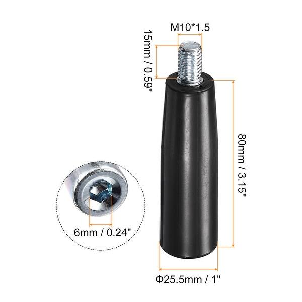 Revolving Handle Grip, 6Pcs M10x80mm(DxL) Threaded Handwheel for Lathe ...