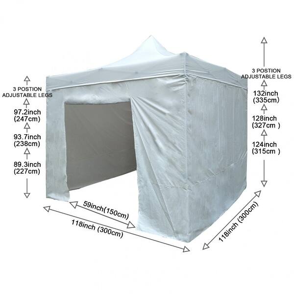 10x10 Ft Canopies Commercial Tents Market Stall With 6 Removable ...