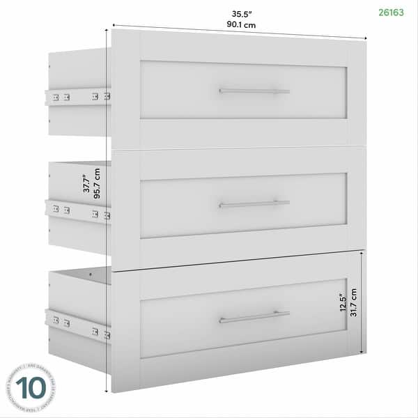 Pur 3 Drawer Set for Pur 25W Closet Organizer by Bestar - 3 Drawer Set ...