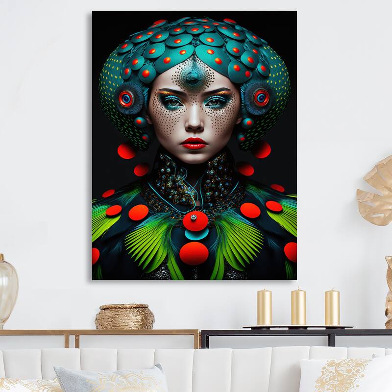 Designart "Avant Garde Fashion Portrait V" Woman Avant-Garde Metal Wall ...