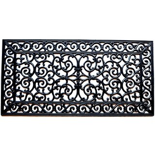 Black Rectangular Skid Free Rubber Mat 48" x 24" - Bed Bath & Beyond ...