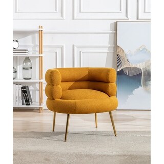 Stylish Tufted Chaise Lounge Chair for Small Spaces, Mustard - Bed Bath ...