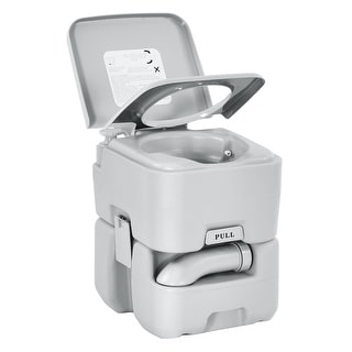 Moasis 5.3 Gallon Portable Travel Toilet RV Potty Double Outlet Water ...