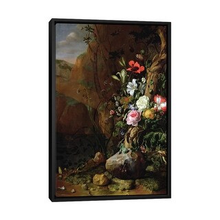 iCanvas "Tree Trunk Surrounded By Flowers, Butterflies And Animals ...