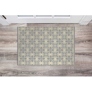 WATERCOLOR FERN TILE NAVY Doormat By Kavka Designs - Bed Bath & Beyond ...