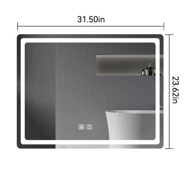 31in H LED Single Bathroom Vanity Mirror in Polished Crystal Bathroom ...