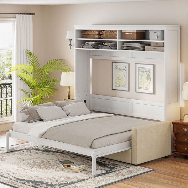 Queen size murphy bed with storage store