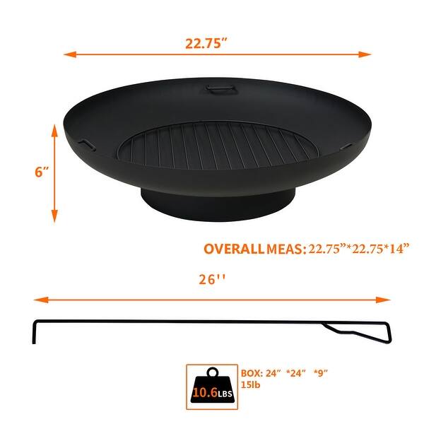 Charcoal/ Wood Burning Steel Fire Pit Outdoor Iron Brazier in Black - Bed Bath & Beyond - 34935546