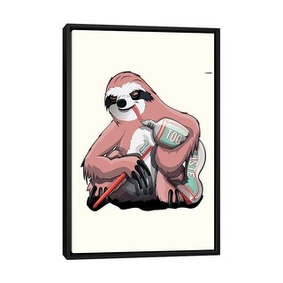 iCanvas "Sloth Brushing Teeth" by WyattDesign Framed Canvas Print - Bed ...
