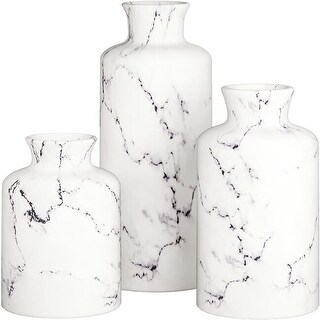 Creative Scents White Marble Vase Set (Marble Look) - Bed Bath & Beyond ...