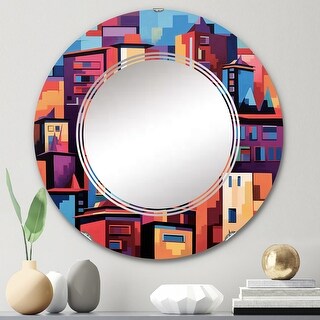 Designart "Colorful 0 City Madrid Popart I" Cityscapes Modern Wall ...