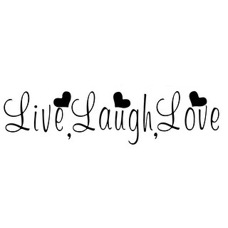 Live Laugh Love Text Pattern Wall Sticker Removable Decals for Bedroom ...
