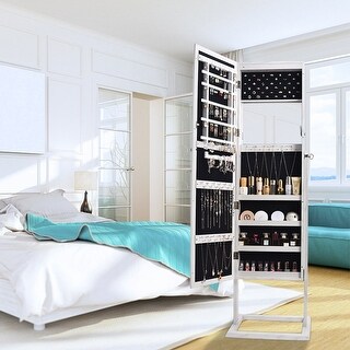 Archaize PVC Wood Grain Coating Upright Square Jewelry Storage Dressing ...