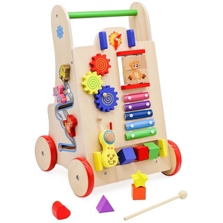 Baby Push Walker - Wooden Toys Activity Center for Toddler - Sit to ...