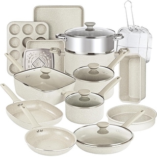 Granitestone Desert Cream 20 PC Nonstick Cookware and Bakeware Set ...