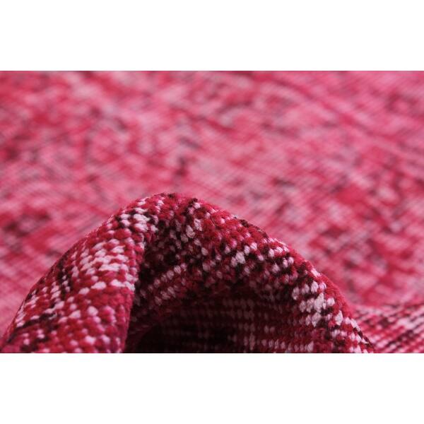 ECARPETGALLERY Hand-knotted Color Transition Dark Pink Wool Rug - 5'7 x ...