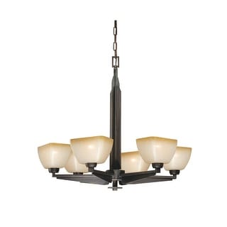 Vaxcel Lighting H0116 Descartes II 6 Light Chandelier with Glass ...