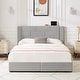 VECELO Upholstered Storage Bed Frame with 2 Side USB Ports and 4 Big ...