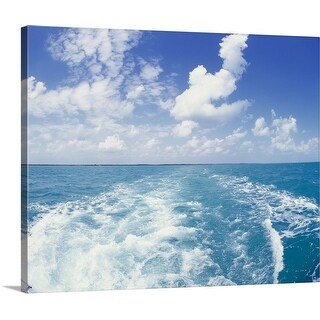 "Atlantic Ocean and Boat Wake Florida Keys FL" Canvas Wall Art - Bed ...