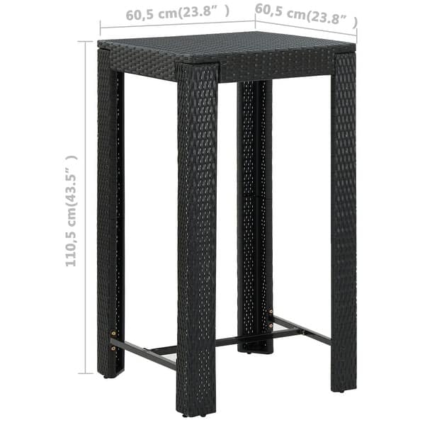 Vidaxl 5 Piece Patio Bar Set With Cushions Poly Rattan Black Bed Bath And Beyond 33898622