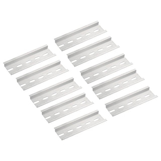 10 Pcs DIN Rail Slotted Aluminum Mounting Guide Silver Tone ...